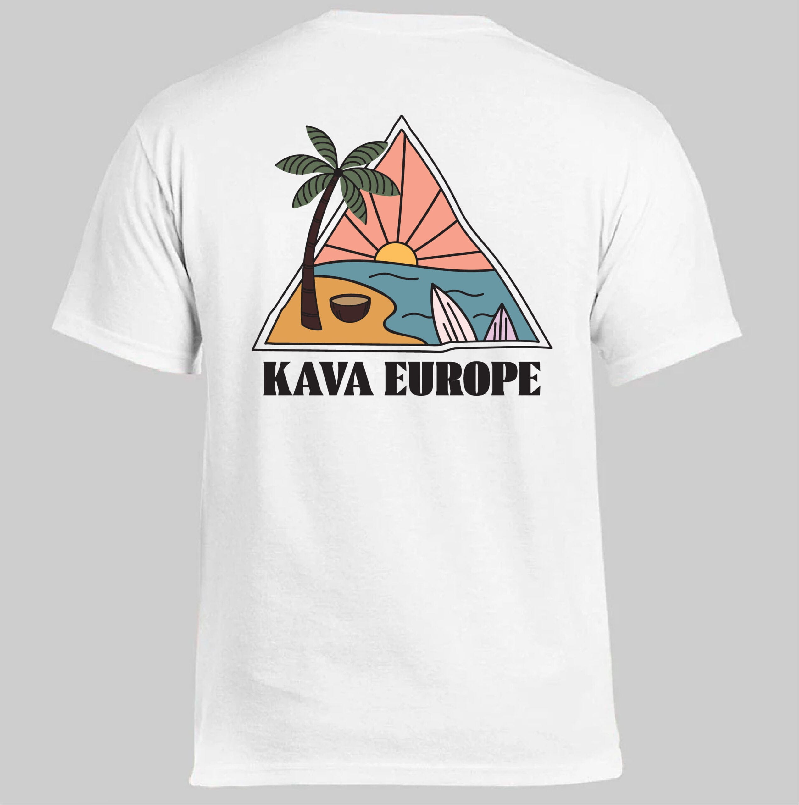 KAVA BEACH T-shirt brown / white - Kava Europe